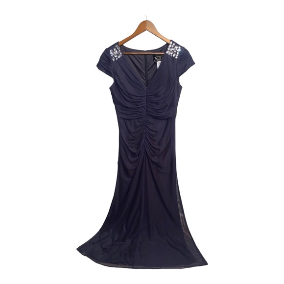 Alex Evenings | Dresses | Alex Evenings Navy Formal Dress Gown Mesh ...